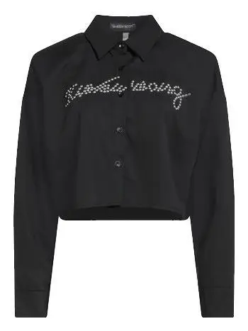 VANESSA SCOTT Twill Shirt With Appliqués And Studs - Black