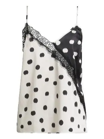 LIU •JO Polka Dot Satin Camisole - White