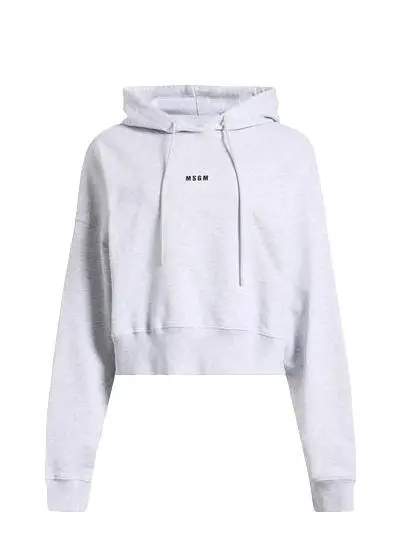 MSGM Light Cotton Hooded Sweatshirt - Grey