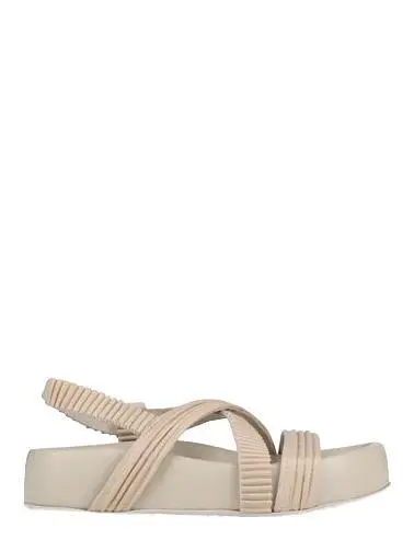 PATRIZIA BONFANTI Leather Ankle Strap Sandals - Grey