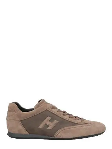 Hogan Low-top Sneakers In Suede And Canvas - Grey