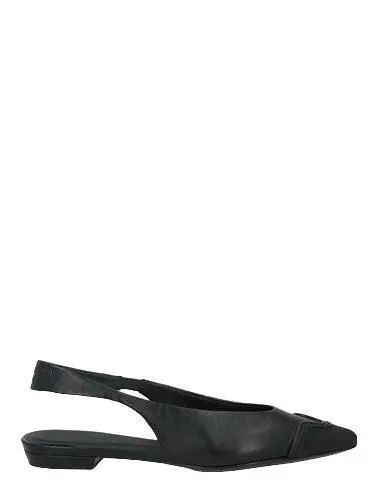 Emporio Armani Light Ovine Leather Ballet Flats - Black