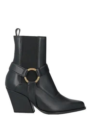 Emporio Armani Leather Ankle Boots - Black