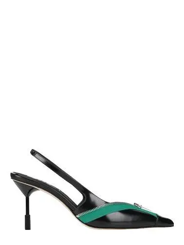 MSGM Leather Slingback Pumps - Black