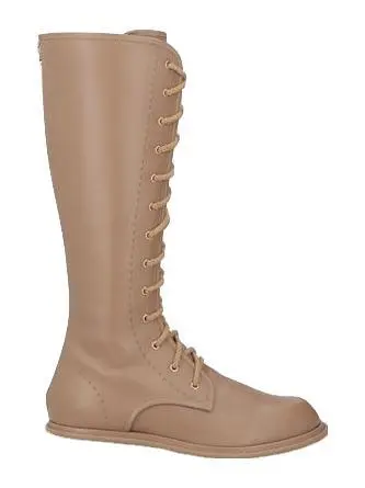 Max Mara Lace-up Leather Boots - Beige