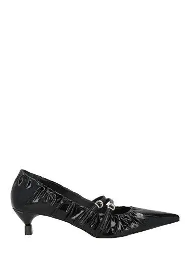 MSGM Patent Leather Kitten Heel Pumps - Black