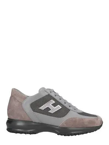 Hogan Low-top Leather And Textile Sneakers - Grey