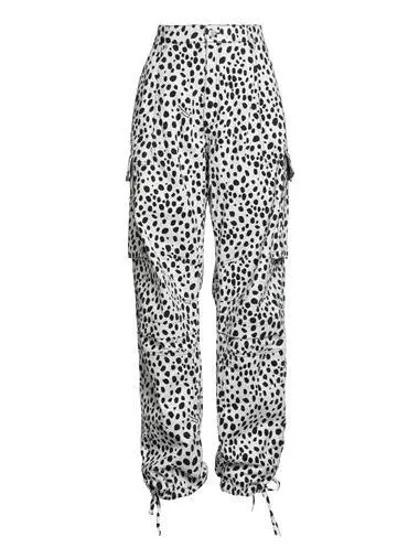 MOSCHINO JEANS High-waisted Animal Print Cargo Jeans - White