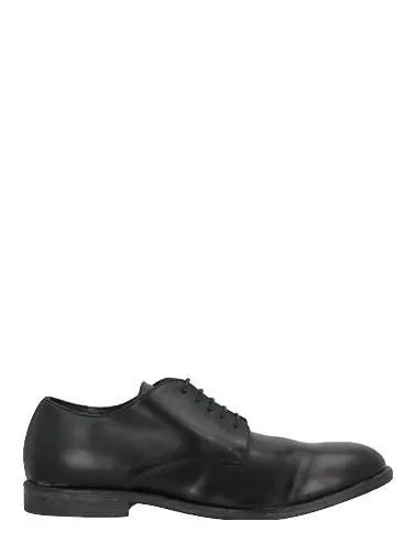 Moma Dark Leather Lace-up Derby Shoes - Black