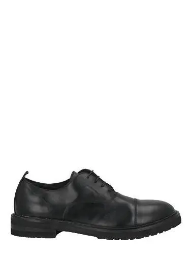 Moma Tan Calfskin Leather Lace-up Oxford Shoes - Black