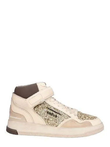 GHOUD VENICE High-top Glittered Leather Sneakers - Beige