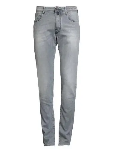 Marc Jacobs Slim Fit Jeans With Leather Trim - Grey