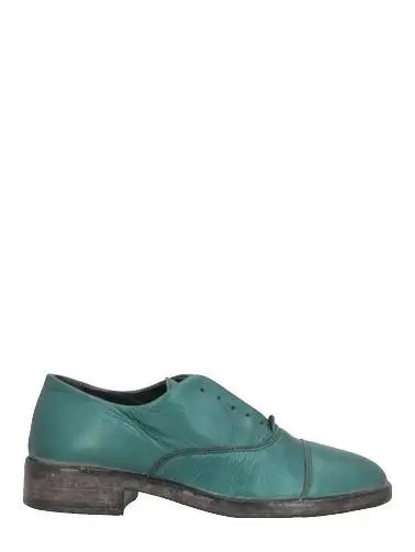 Moma Lace-up Emerald Calfskin Shoes - Green