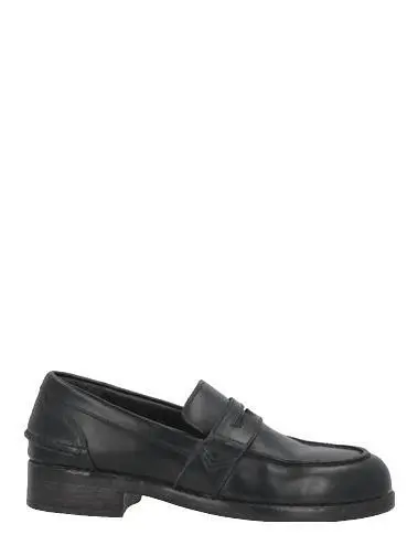 Moma Handmade Leather Penny Loafers - Black