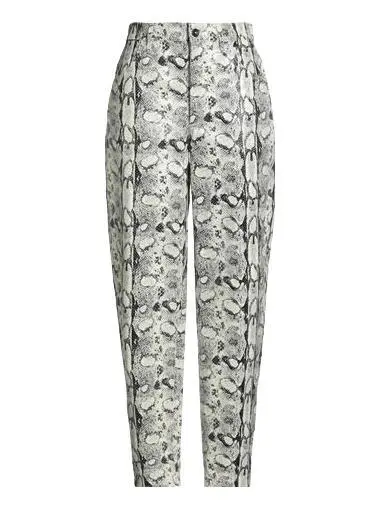 Alberta Ferretti Tapered Snakeskin-print Leather Pants - White