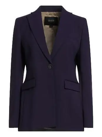 SEVENTY VENEZIA Single-breasted Blazer In Stretch Twill - Purple