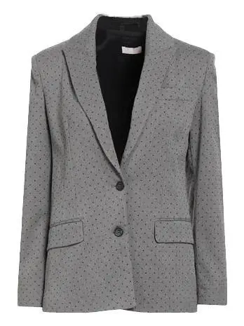 LIU •JO Single-breasted Twill Blazer With Appliqués - Grey