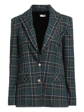 LIU •JO Single-breasted Blazer With Tartan Pattern - Green