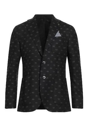 LUBIAM Single-breasted Flannel Blazer - Black
