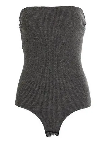 Brunello Cucinelli Bodysuit In Cashmere, Viscose, And Polyester Blend - Grey