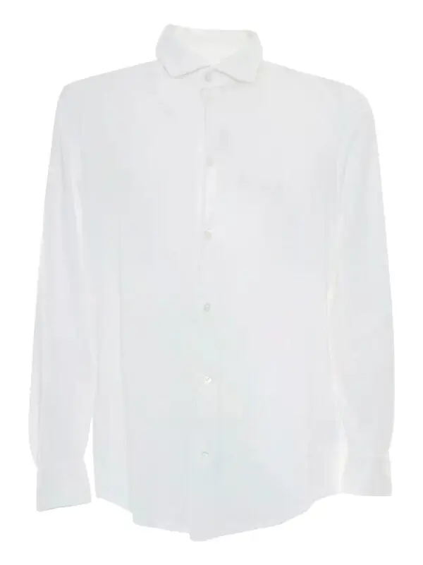 Fedeli Long-sleeved Cotton Shirt - White