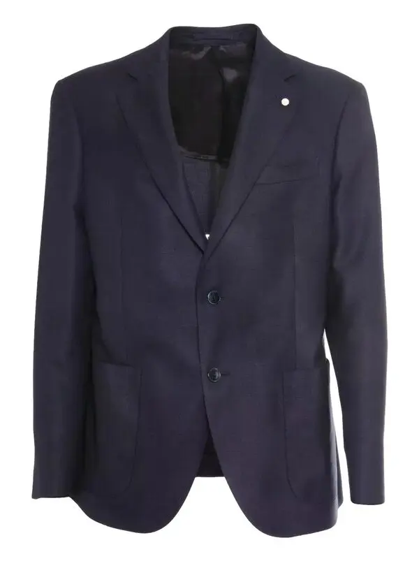 LUIGI BIANCHI MANTOVA Two-button Patch-pocket Blazer - Blue