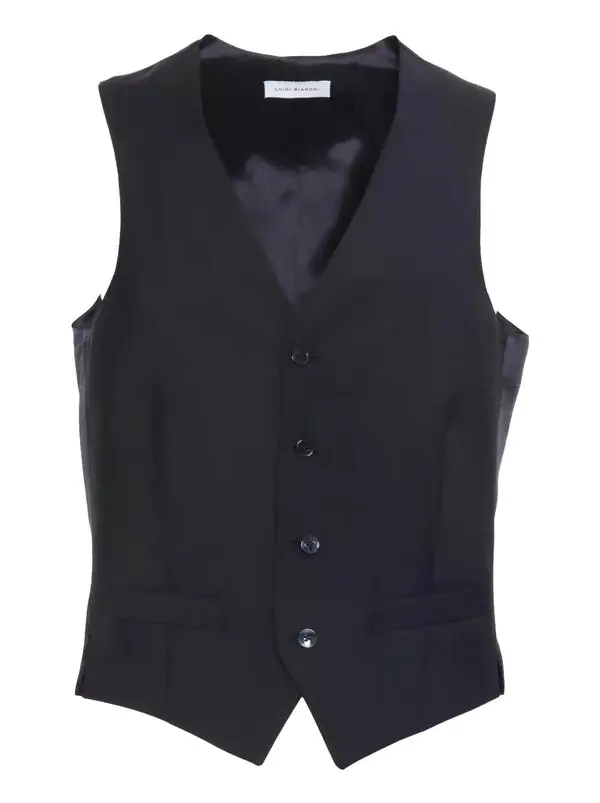 LUIGI BIANCHI MANTOVA Satin-finish Waistcoat - Black