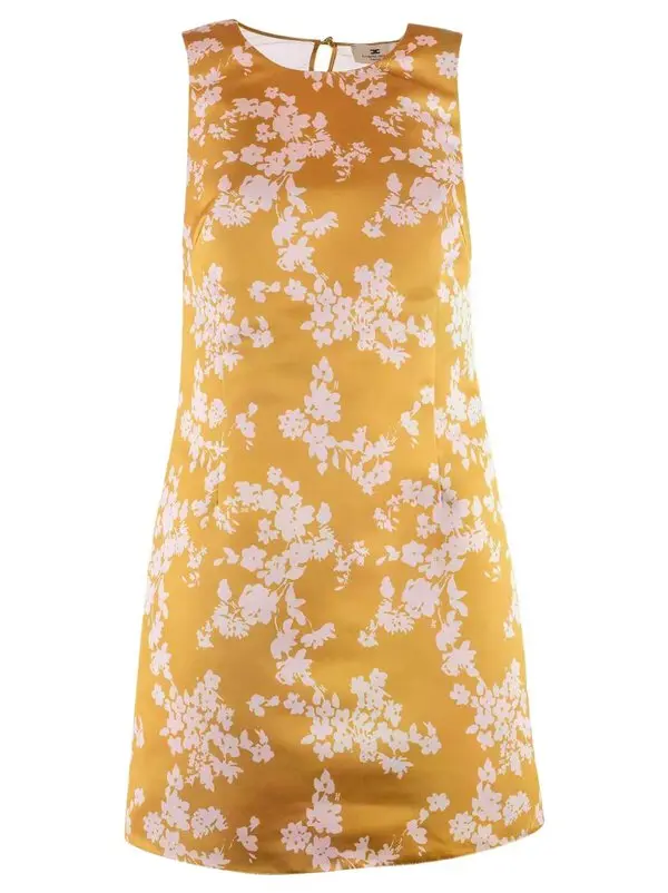 Elisabetta Franchi Floral-embroidered Mini Dress - Yellow