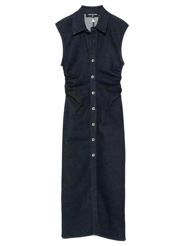 Patrizia Pepe Sleeveless Button-front Denim Dress - Blue