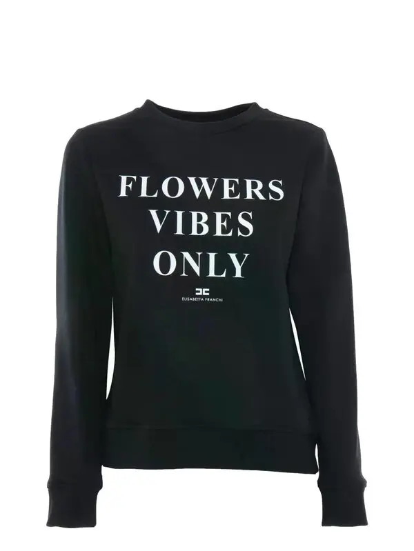 Elisabetta Franchi Logo-print Cotton-blend Sweatshirt - Black