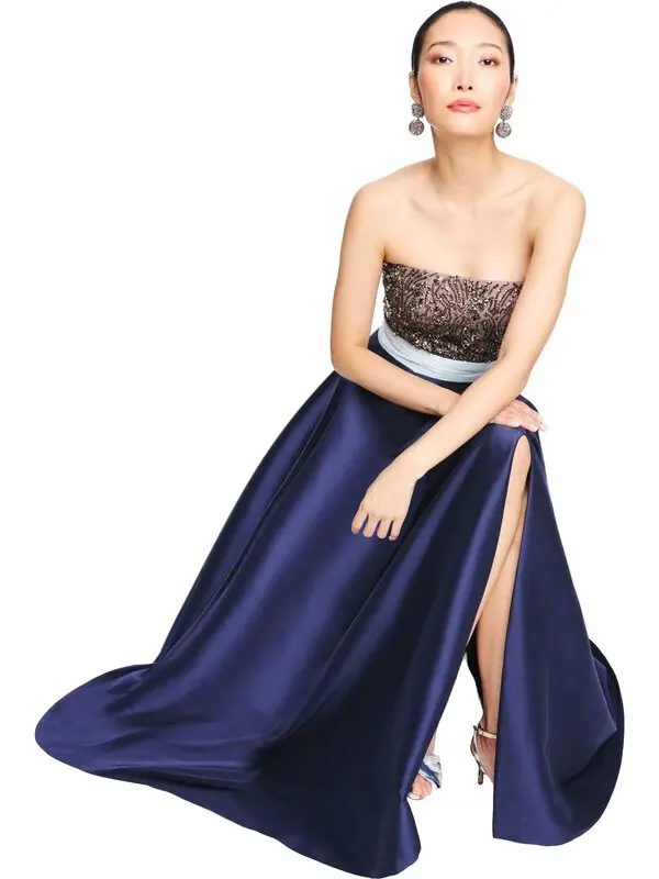 Sachin & Babi Colette Gown - Silver/night Sky