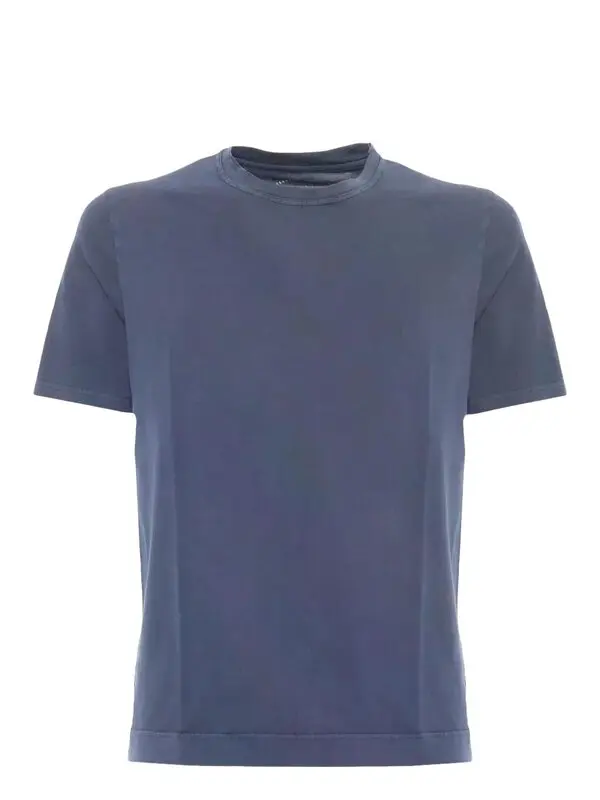 Fedeli Short-sleeve Cotton T-shirt - Blue