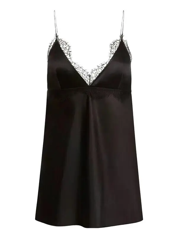 Nina Ricci Lace-trimmed Sleeveless Top - Black