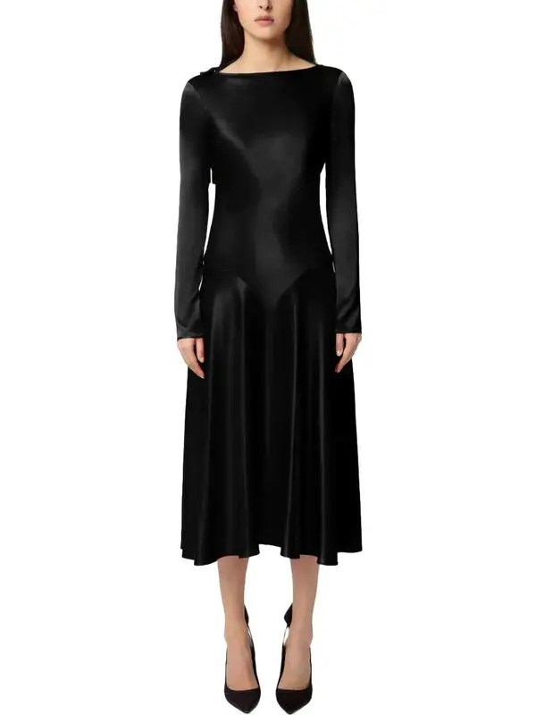 Nina Ricci Satin Midi Dress - U9000 Black