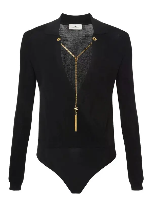 Elisabetta Franchi Chain-embellished Bodysuit - Black