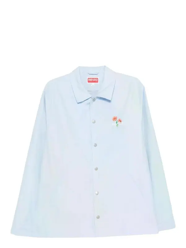 Kenzo Floral-print Cotton Shirt - Blue