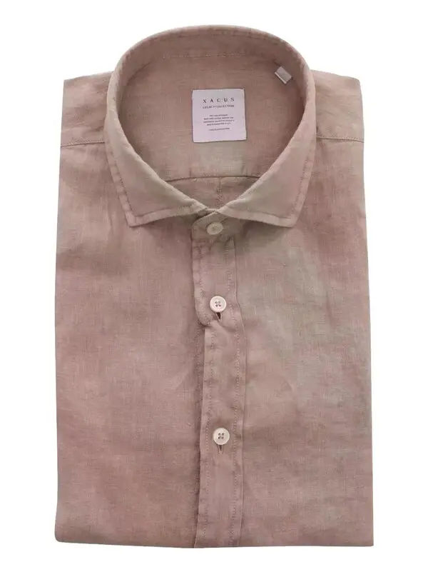XACUS Linen Button-down Shirt - Pink