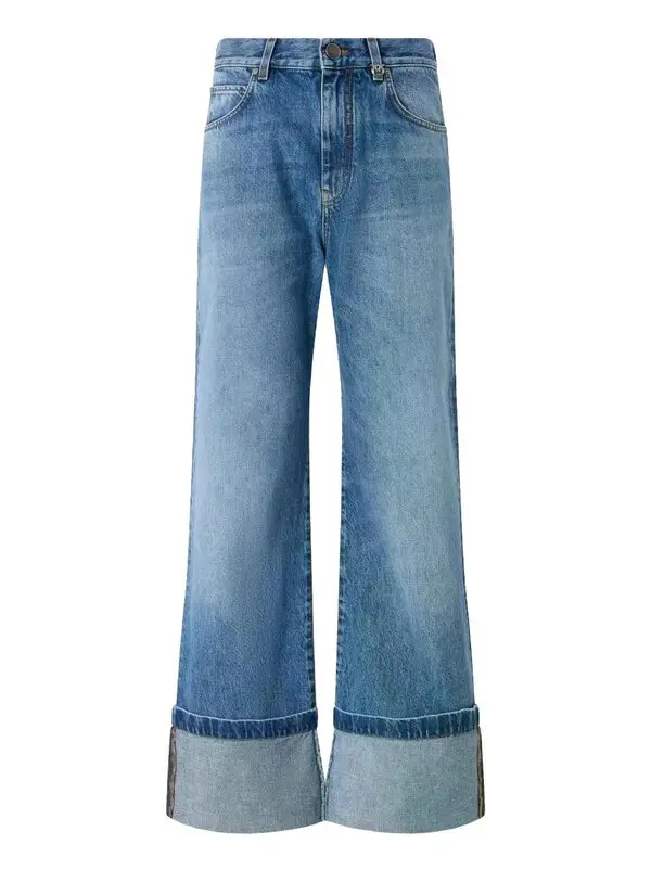 Pinko Folded-hem Jeans - Blue