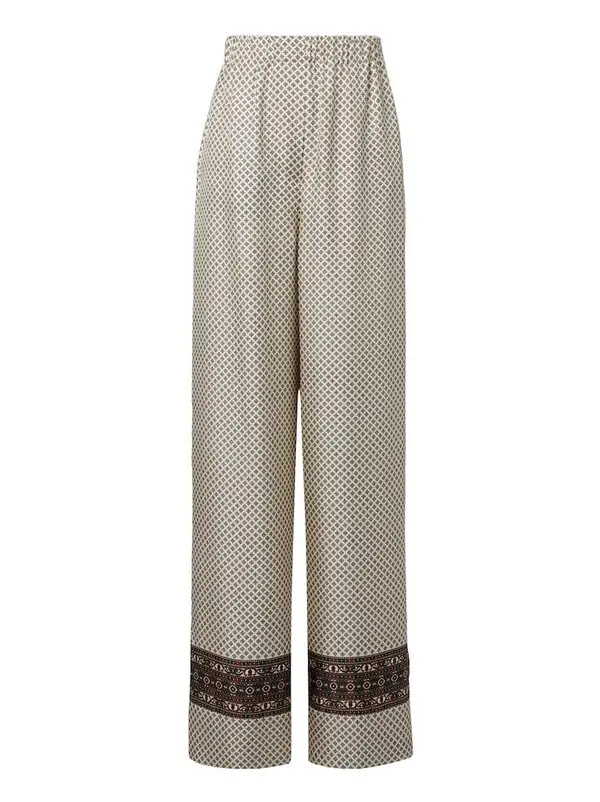 Loro Piana Valerio Printed Silk Twill Wide-leg Pants - Multicoloured