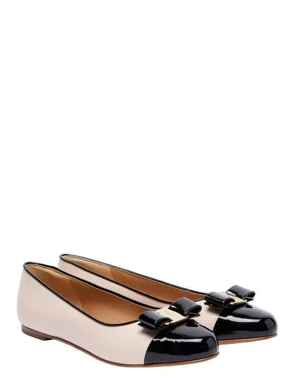 FERRAGAMO Varina Leather Ballet Flats - Pink