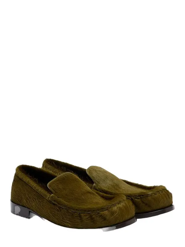 Dries Van Noten Calf Hair Loafers - Green