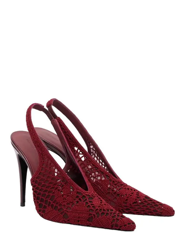 Magda Butrym 105 Crochet Slingback Pumps - Burgundy