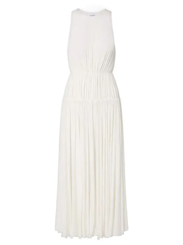 Alaïa Gathered Jersey Maxi Dress - White