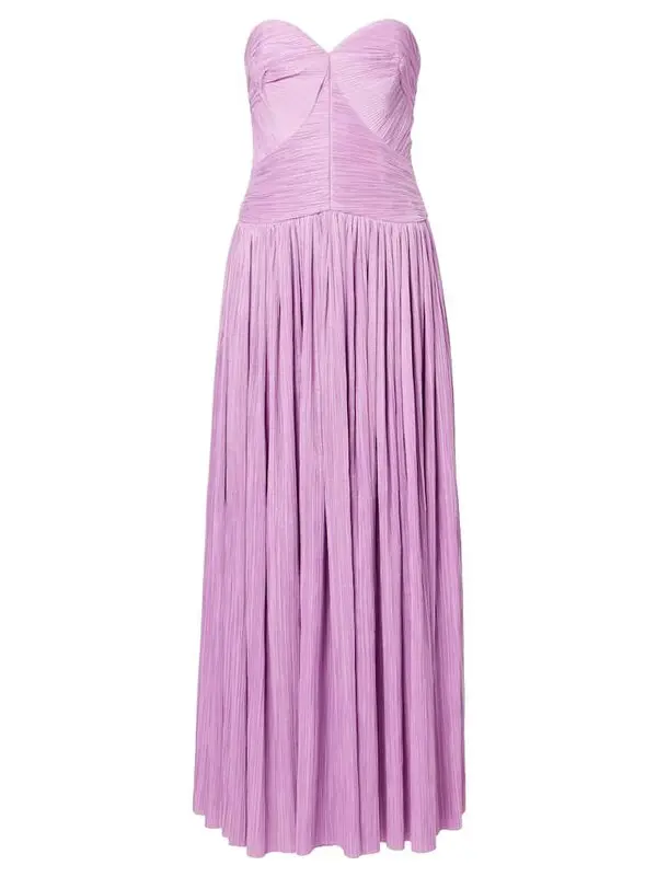 Simkhai Aubriella Gathered Plisse Gown - Purple