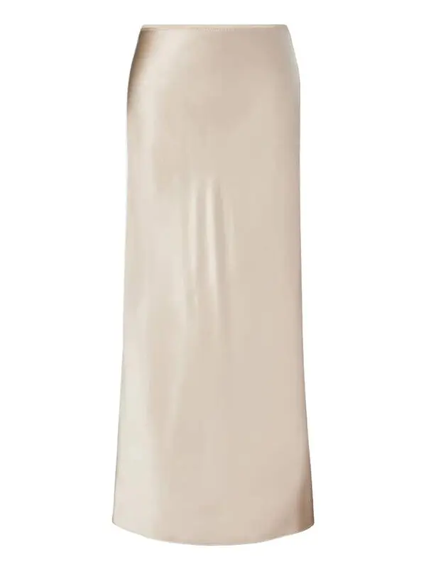 JOSEPH Isaak Silk Satin Maxi Skirt - Beige