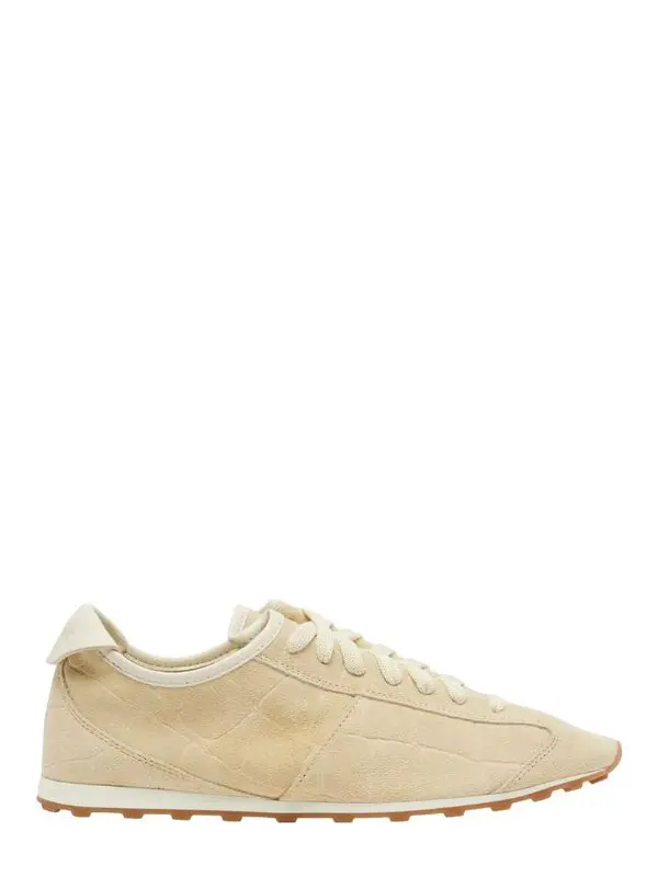 Jacquemus Tennis Croc-effect Suede Sneakers - Beige