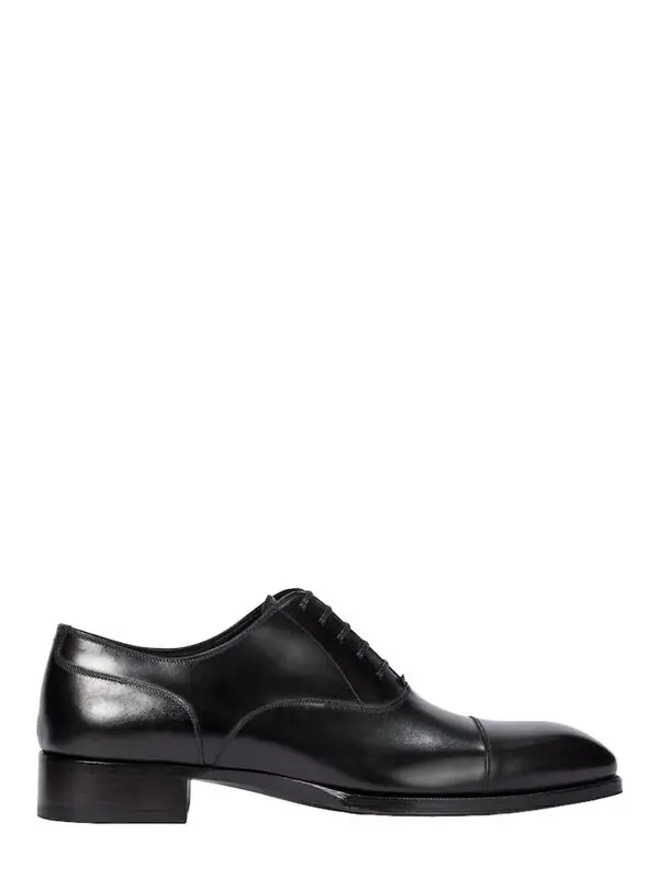 TOM FORD Elkan Leather Oxford Shoes - Black