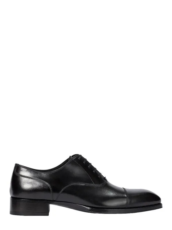TOM FORD Elkan Leather Oxford Shoes - Black