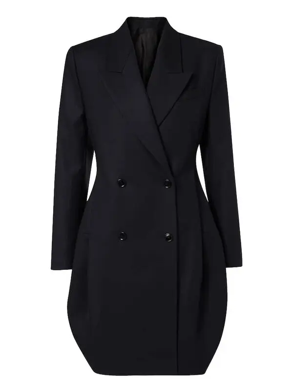 Alaïa Double-breasted Cotton Blazer Dress - Blue