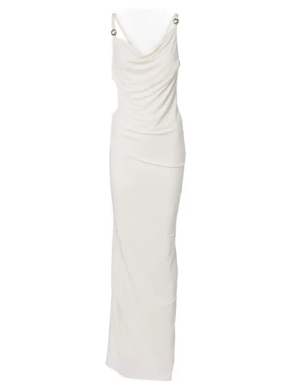 Coperni Draped Open-back Jersey Maxi Dress - White